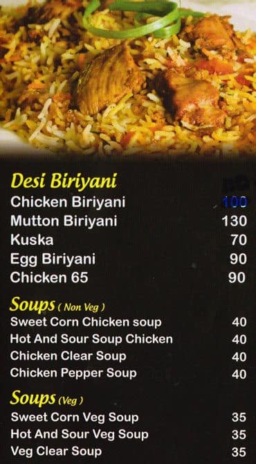 Menu at Big Bang Kebabs, Chennai, AJ 213