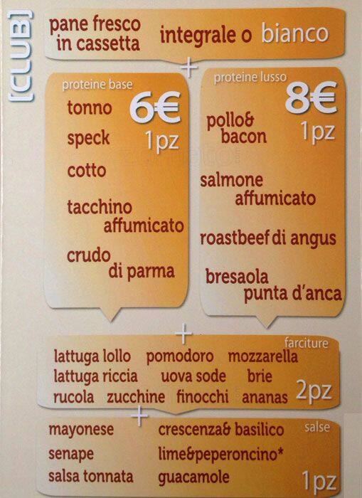 Speisekarte von Reef Cafè pub & Bar, Mailand