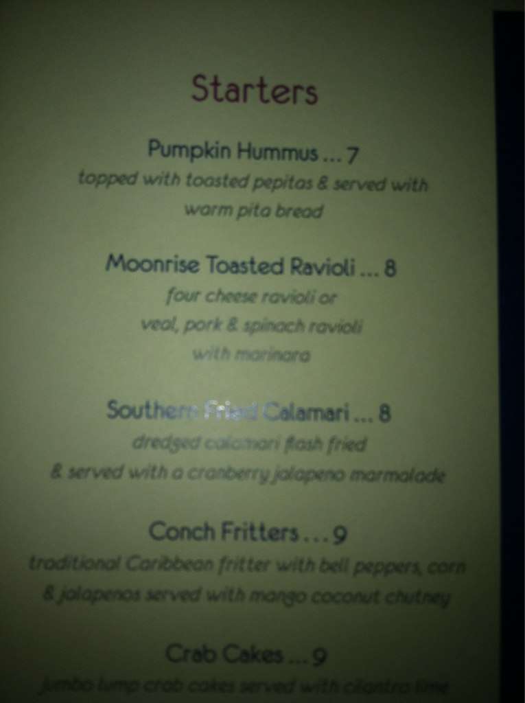 Menu at Eclipse Restaurant, St. Louis