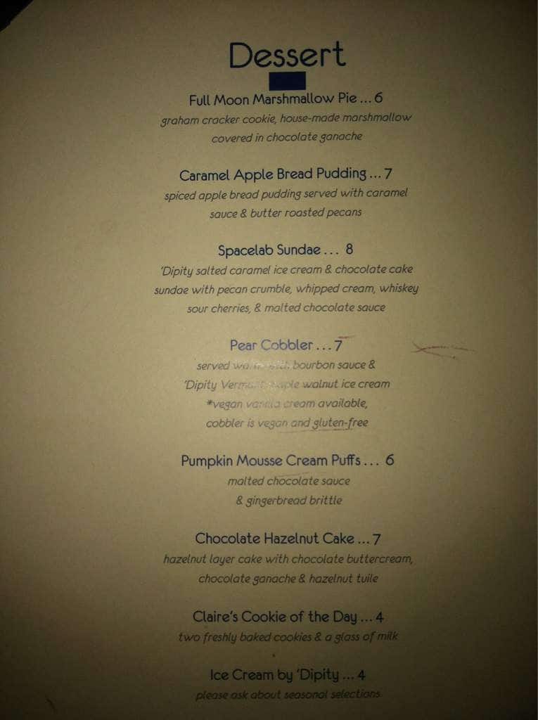 Menu at Eclipse Restaurant, St. Louis