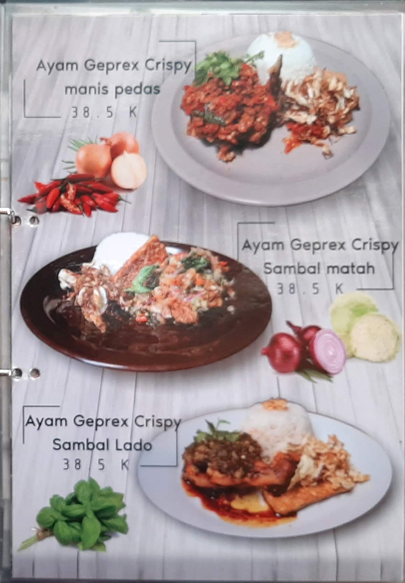 Menu at Ngopi Doeloe restaurant, Bandung, Jl. Pelajar Pejuang 45 No.21