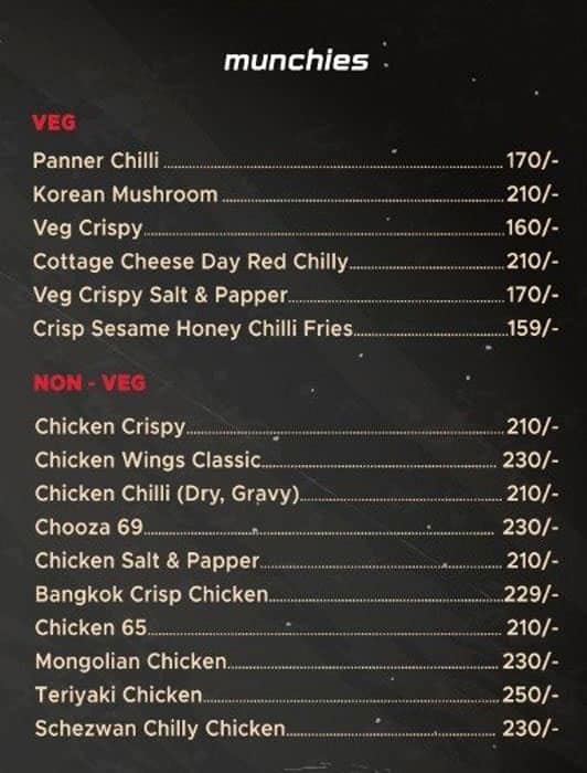 Menu of Three Monkeys Restaurant, Kharghar, Navi Mumbai