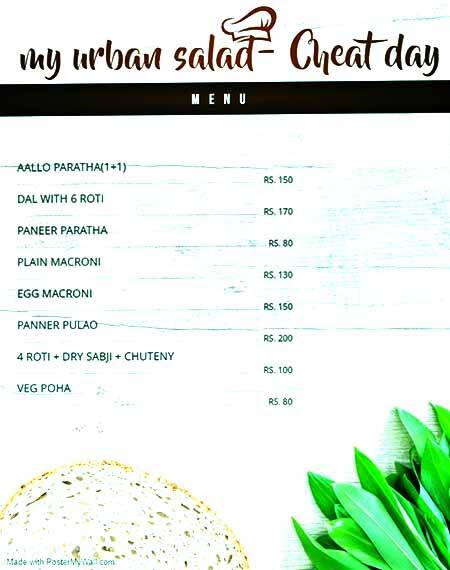 Menu of My Urban Salad, Chaukhandi, Noida