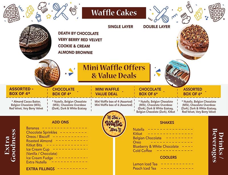 Menu of The Waffle Bar, Margao, Goa