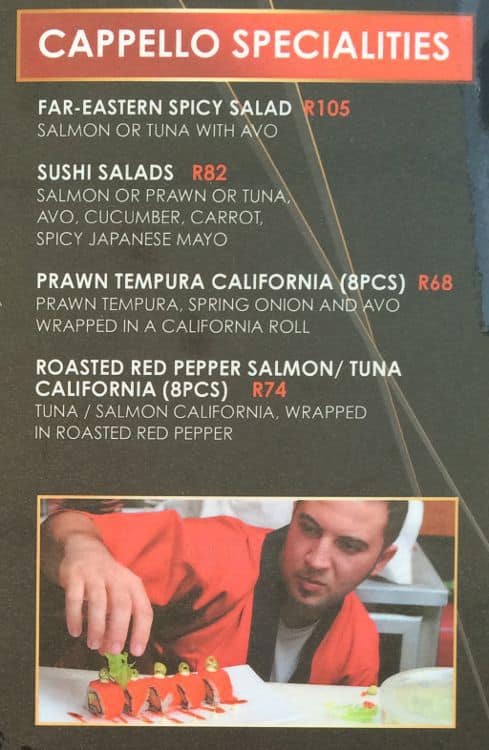 Menu at CAPELLO pub & bar, Midrand, Shop No. 42