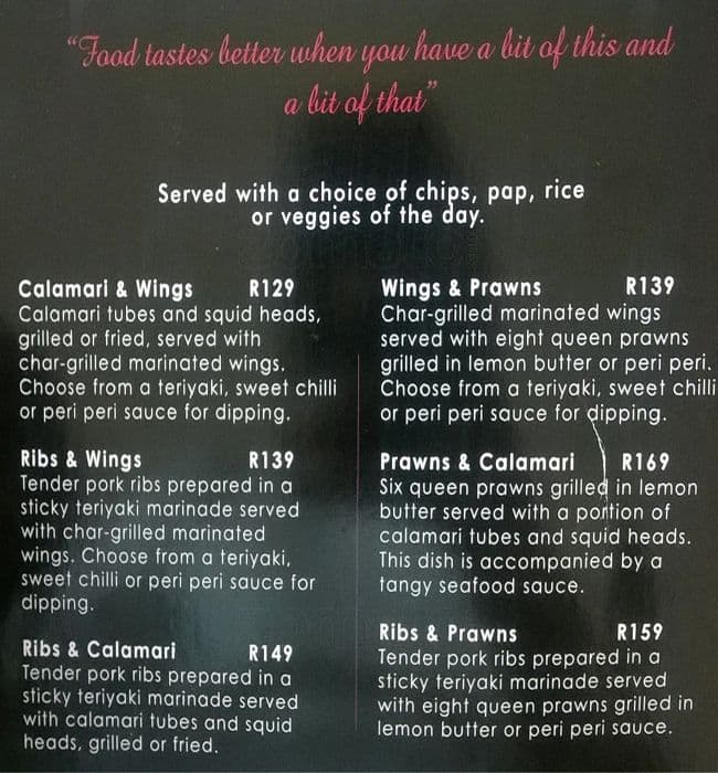 Menu at CAPELLO pub & bar, Midrand, Shop No. 42