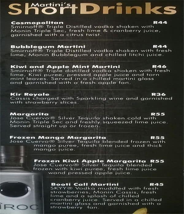 Speisekarte von CAPELLO pub & Bar, Midrand, Shop No. 42