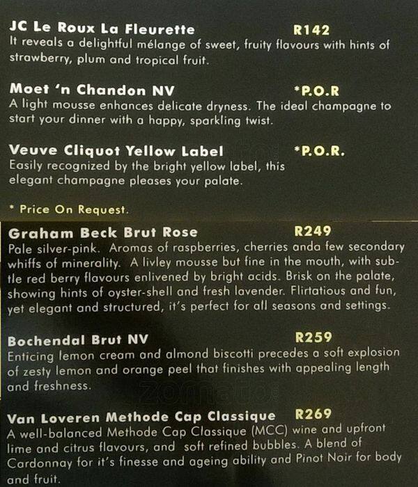 Menu at CAPELLO pub & bar, Midrand, Shop No. 42