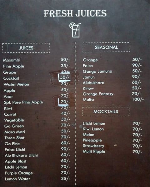 Nice Juice Centre Menu, Menu for Nice Juice Centre, Tolichowki ...
