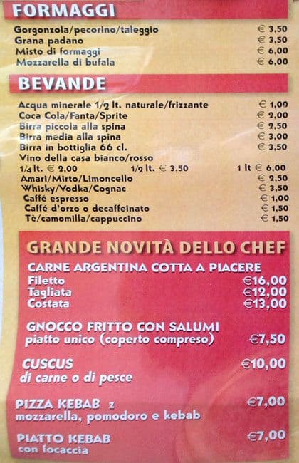 Menu da Pentola D'Oro Di Elyas Samira ristorante, Milano, Via Annibale ...