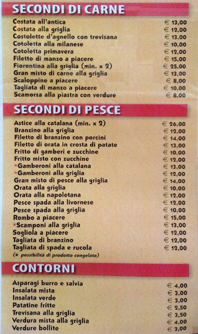 Menu au Pentola D'Oro Di Elyas Samira restaurant, Milan, Via Annibale ...