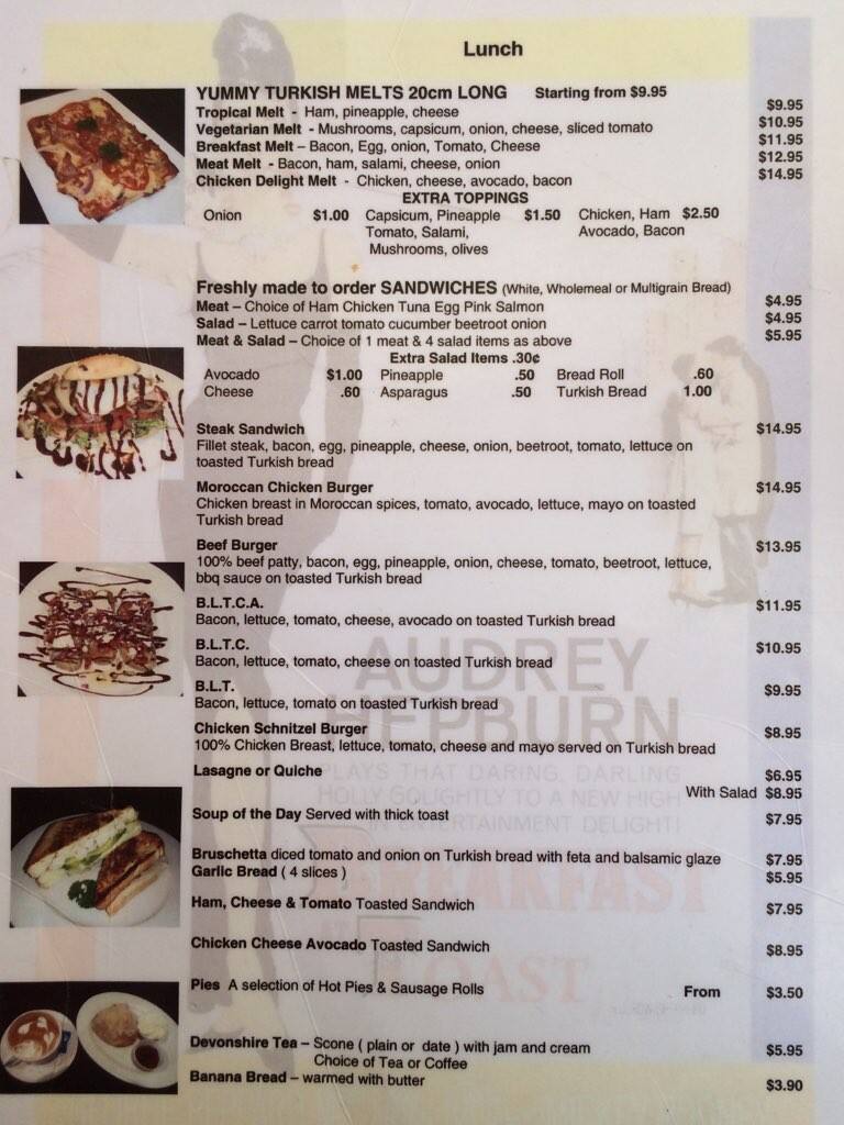 Menu at Toast restaurant, Broadbeach, Shp73/ 1 Victoria Ave