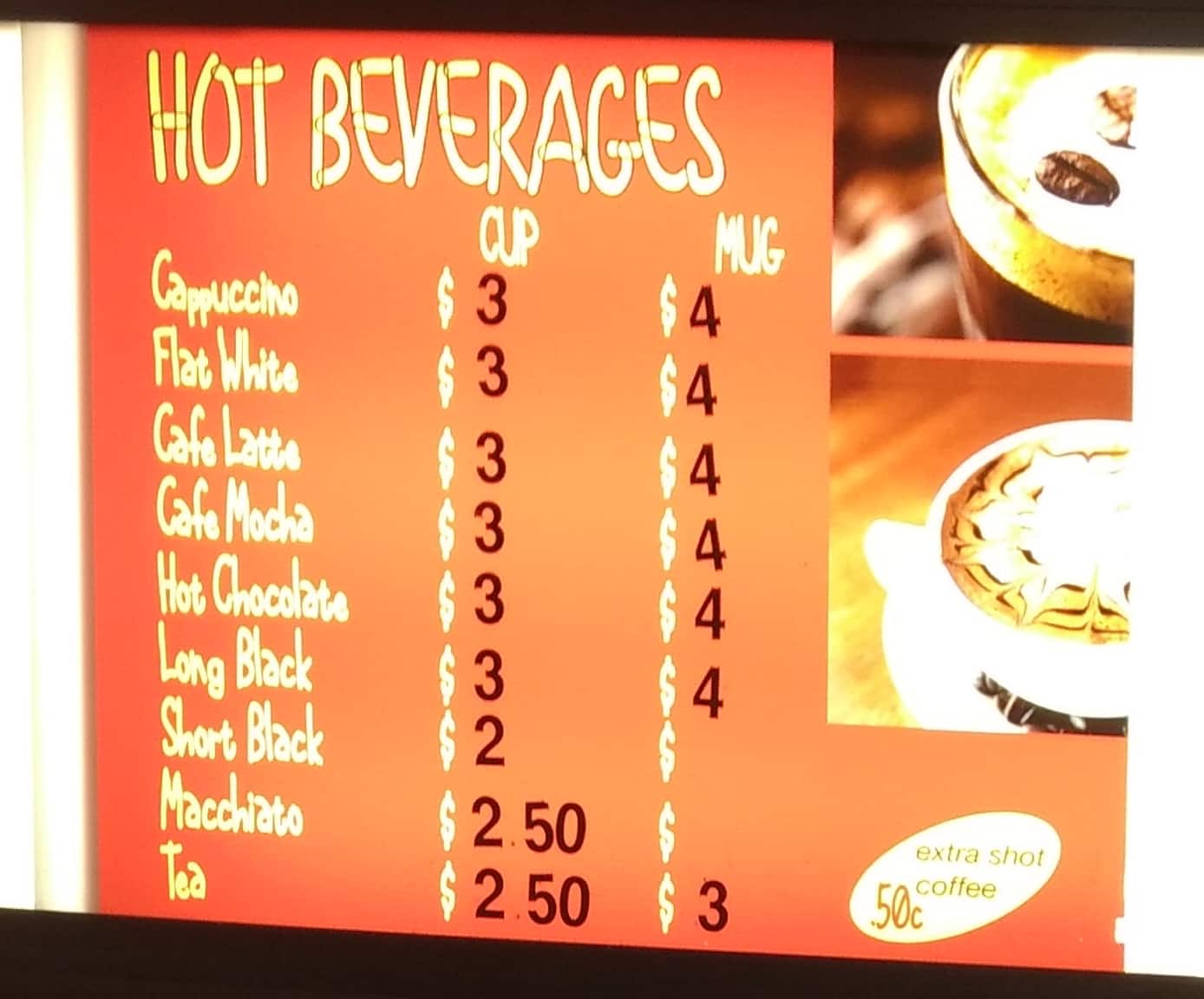 Menu at Sams kebabs restaurant, Minto