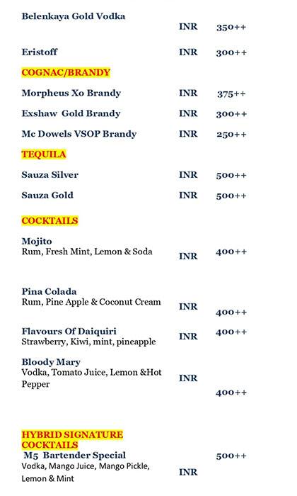 Menu at Hybrid, Valathancheri