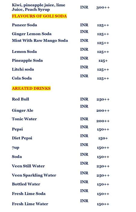 Menu at Hybrid, Valathancheri