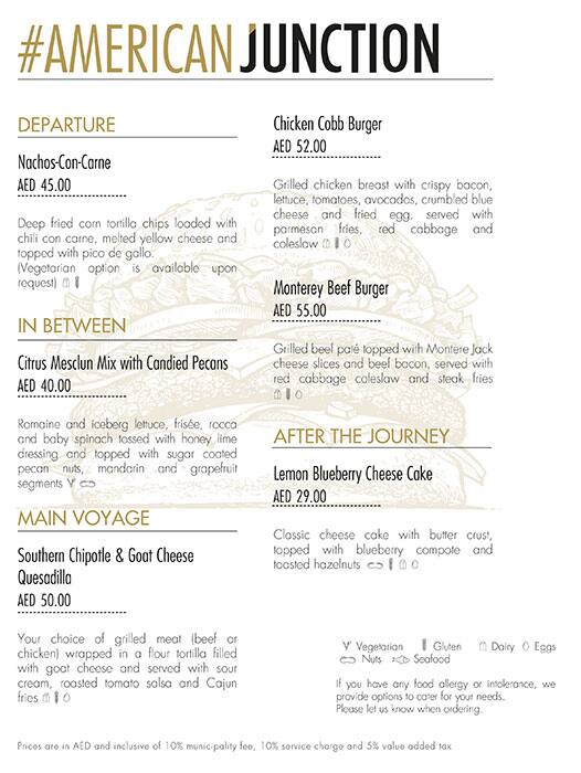 Menu at The Junction Sharjah cafe, Sharjah