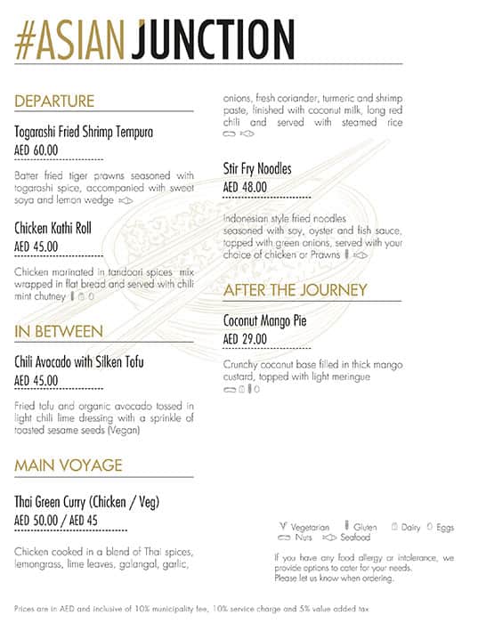 Menu at The Junction Sharjah cafe, Sharjah
