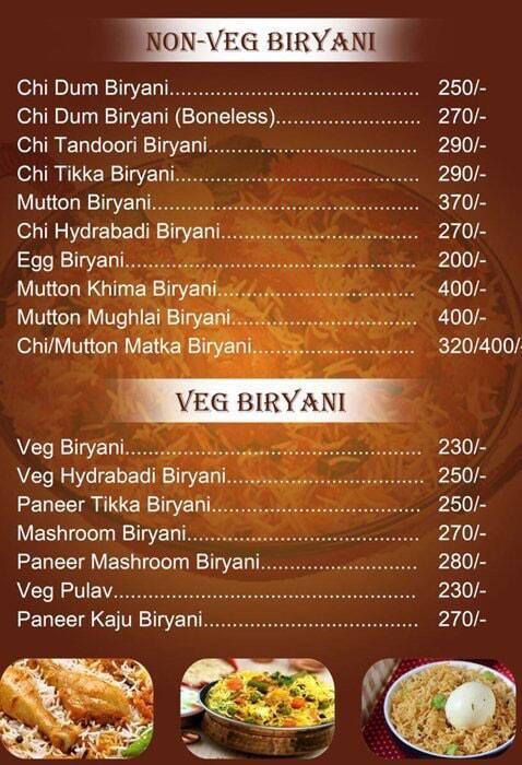 Menu of Biryani World, Powai, Mumbai