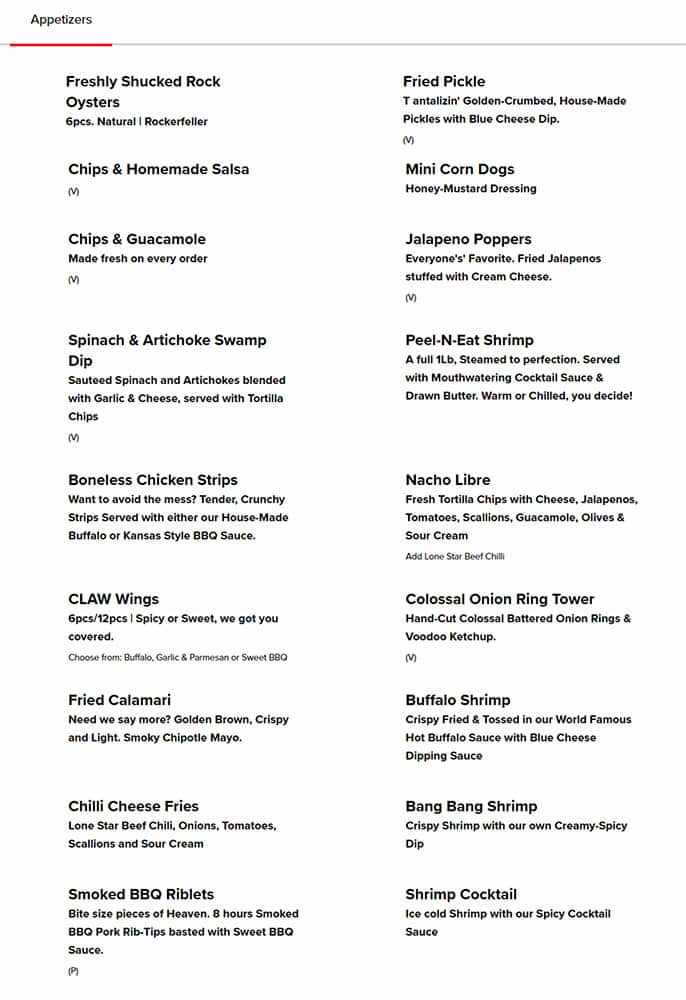 Menu of Claw BBQ, Jumeirah Beach Residence (JBR), Dubai Menu of Claw BBQ, Jumeirah Beach Residence (JBR), Dubai