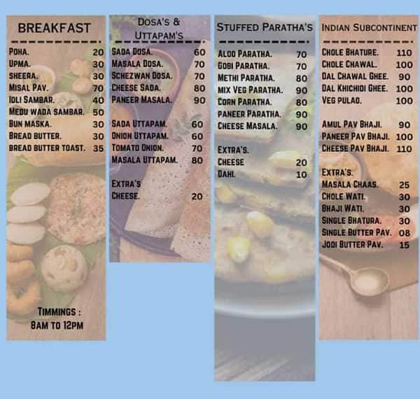 Menu of TCC - The Chaap Culture, Karve Nagar, Pune
