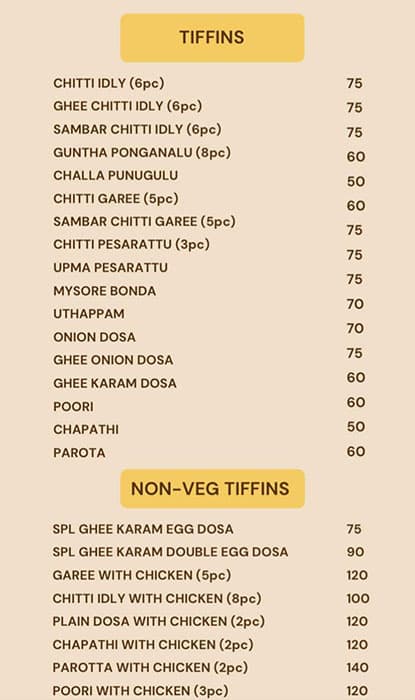 Menu of Mamakaram Foods, Madhapur, Hyderabad