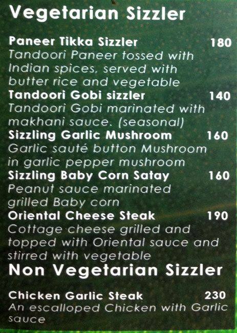 Menu at Ozone, Guwahati, Silver Square Complex