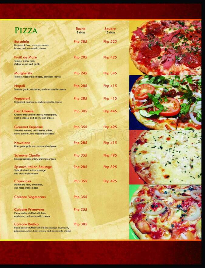 Menu at Gourmet's Cafe, Mandaluyong