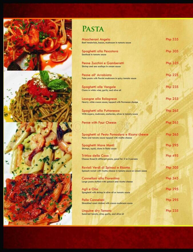 Menu at Gourmet's Cafe, Mandaluyong