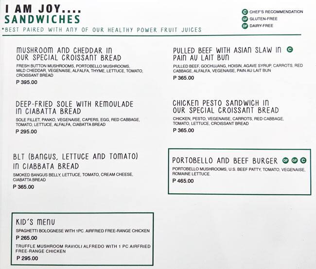 Menu at Bizu restaurant, Taguig, H23X+V4P