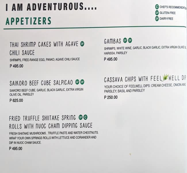 Menu at Bizu restaurant, Taguig, H23X+V4P