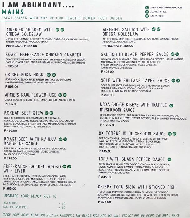 Carta del restaurante Bizu, Taguig, H23X+V4P