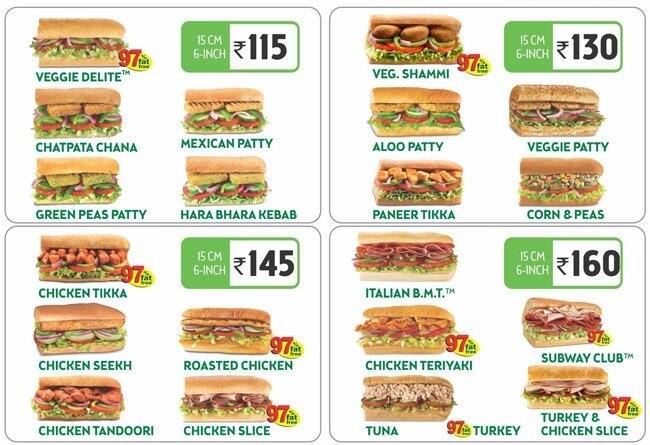 Subway Menu, Menu for Subway, Viman Nagar, Pune - Zomato