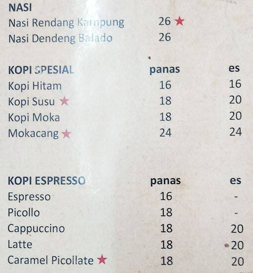Carta del café Kios Roti Nogat BSD Take Away, Tangerang del Sur