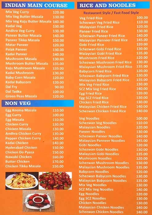 Menu at HOTEL ALWAR HIGHWAY DHABA, Chennai