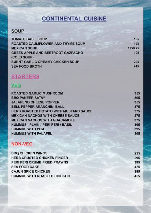 Menu at CONCH RESTAURANTS, Mumbai