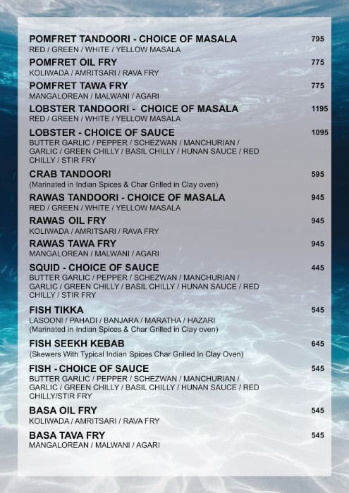 Menu at CONCH RESTAURANTS, Mumbai
