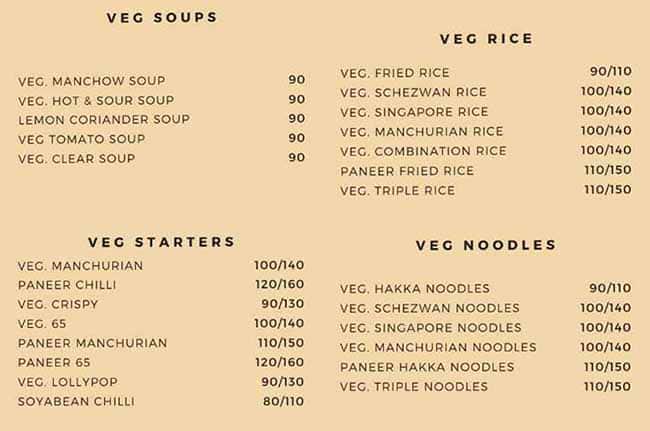 Menu of Capital Of Chinese, Baner, Pune