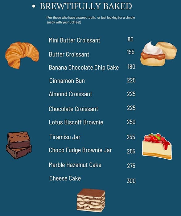 Menu of Brewtiful Coffee, Kondapur, Hyderabad