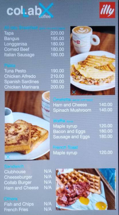 Menu at Illy Cafe, Quezon City, 201 Del Monte Ave