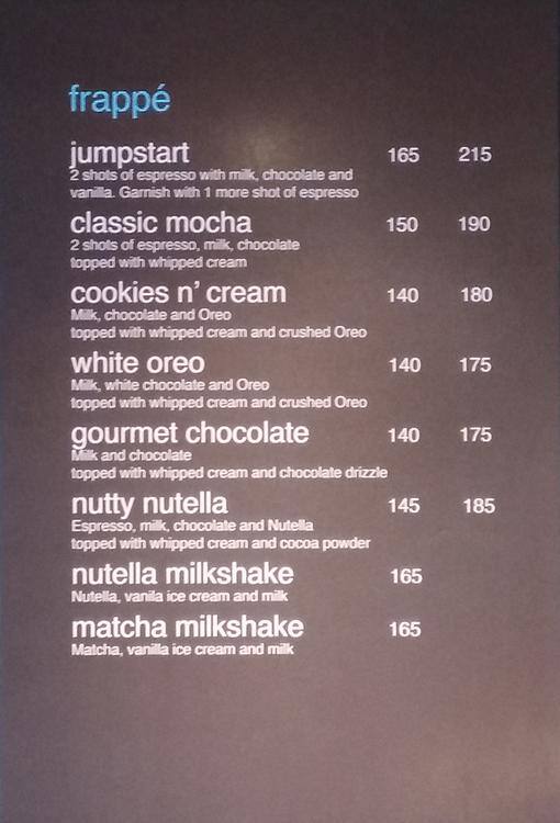 Menu at Illy Cafe, Quezon City, 201 Del Monte Ave