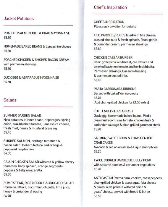 Menu at Novotel Manchester Centre restaurant, Manchester