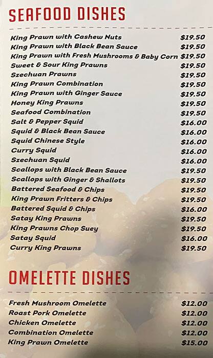 Menu at Yum Sing Restaurant, Old Reynella, 159 Old S Rd