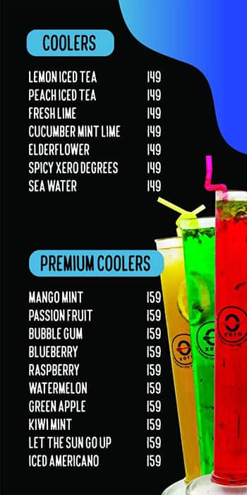 Xero Degrees Menu, Menu for Xero Degrees, Connaught Place, New Delhi ...