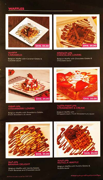 Menu of Caffe Divino, Al Safa, Dubai