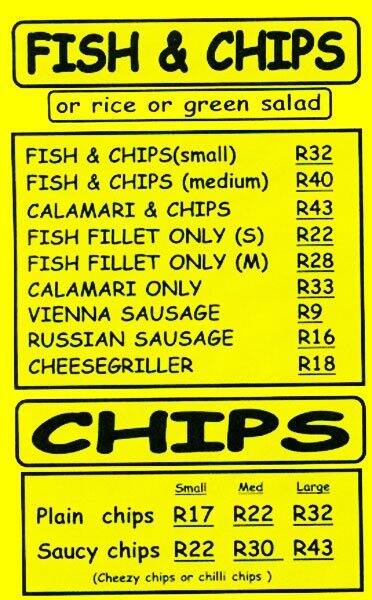 Speisekarte von Die Kos Kafee cafe, Pretoria, 13e Laan