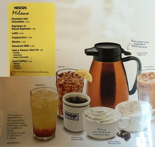 Menu at IHOP restaurant, Vancouver, 950 W Broadway Suite 200