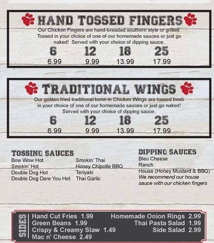 Menu at Double Dogs pub & bar, Nashville, 21st Ave S