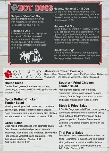 Menu at Double Dogs pub & bar, Nashville, 21st Ave S