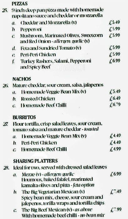 Menu at iCafe Kelvingrove, Glasgow, 250-254 Woodlands Rd