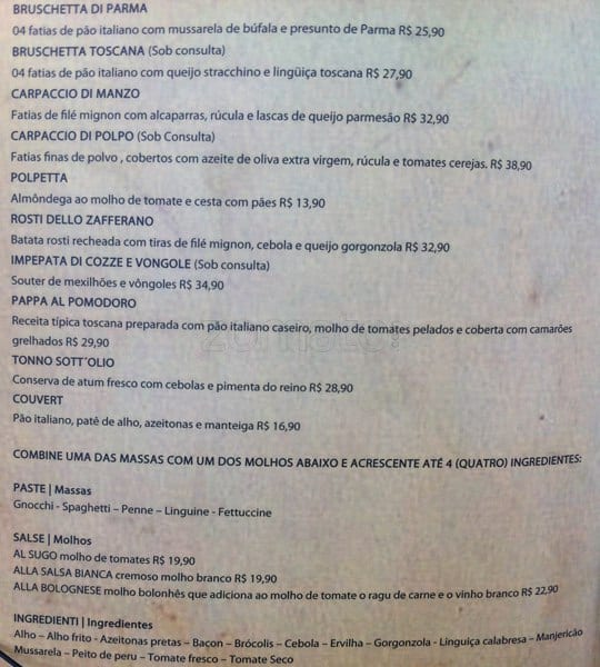 Menu em Zaffe - Cozinha Contemporânea restaurante, Salvador